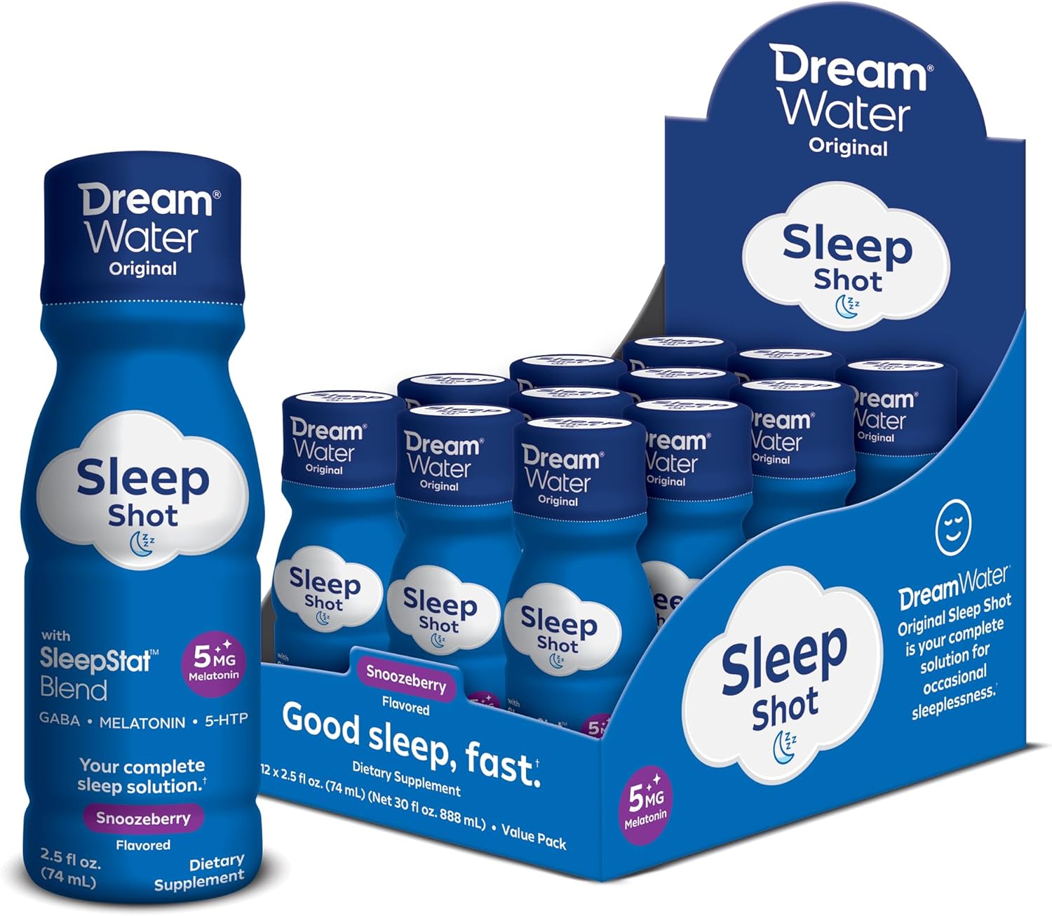 Amazon.com: Dream Water Sleep Aid Supplement Drink; Melatonin 5mg, GABA ...