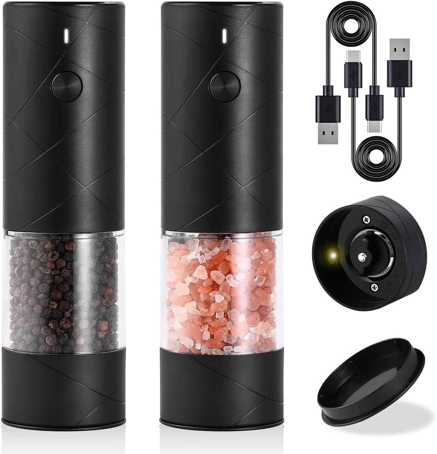 Amazon.com: Electric Salt And Pepper Grinder Set, Automatic Salt And ...