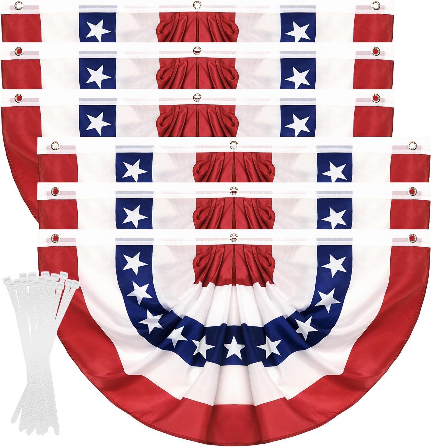 Amazon.com: USA Pleated Fan Banner, 1.5x3 Feet American Bunting Flag ...