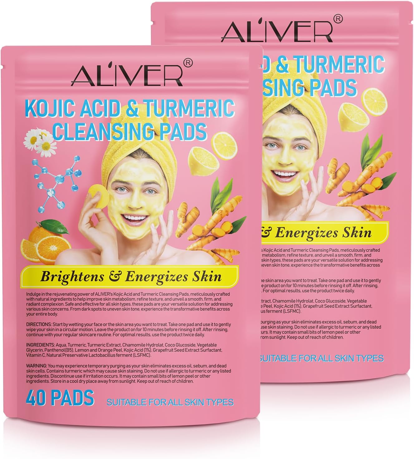 Amazon.com: Generic Turmeric Kojic Acid Pads Turmeric Exfoliating Face ...