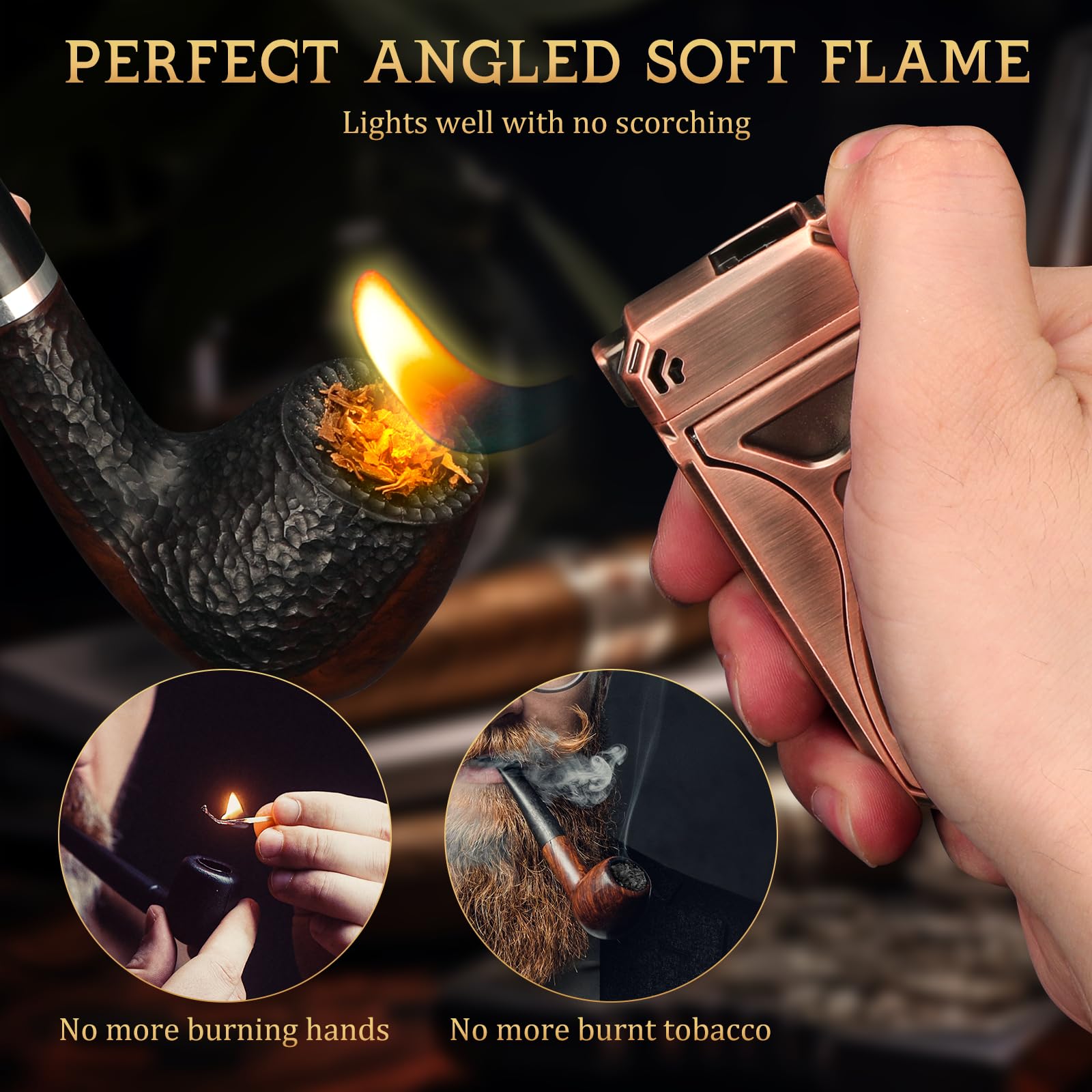 Snapklik.com : FANKAI Pipe Lighter, Built-in Stand, 3 In 1 Cleaner ...