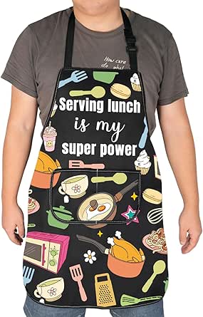 Amazon.com: HOLLP Lunch Lady Gift Serving Lunch is My Super Power Apron ...