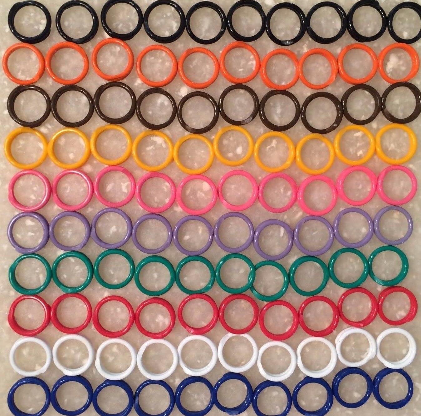 Amazon.com: 100 Pack Spiral Chicken Poultry Leg Bands Rings - #11 11/16 ...