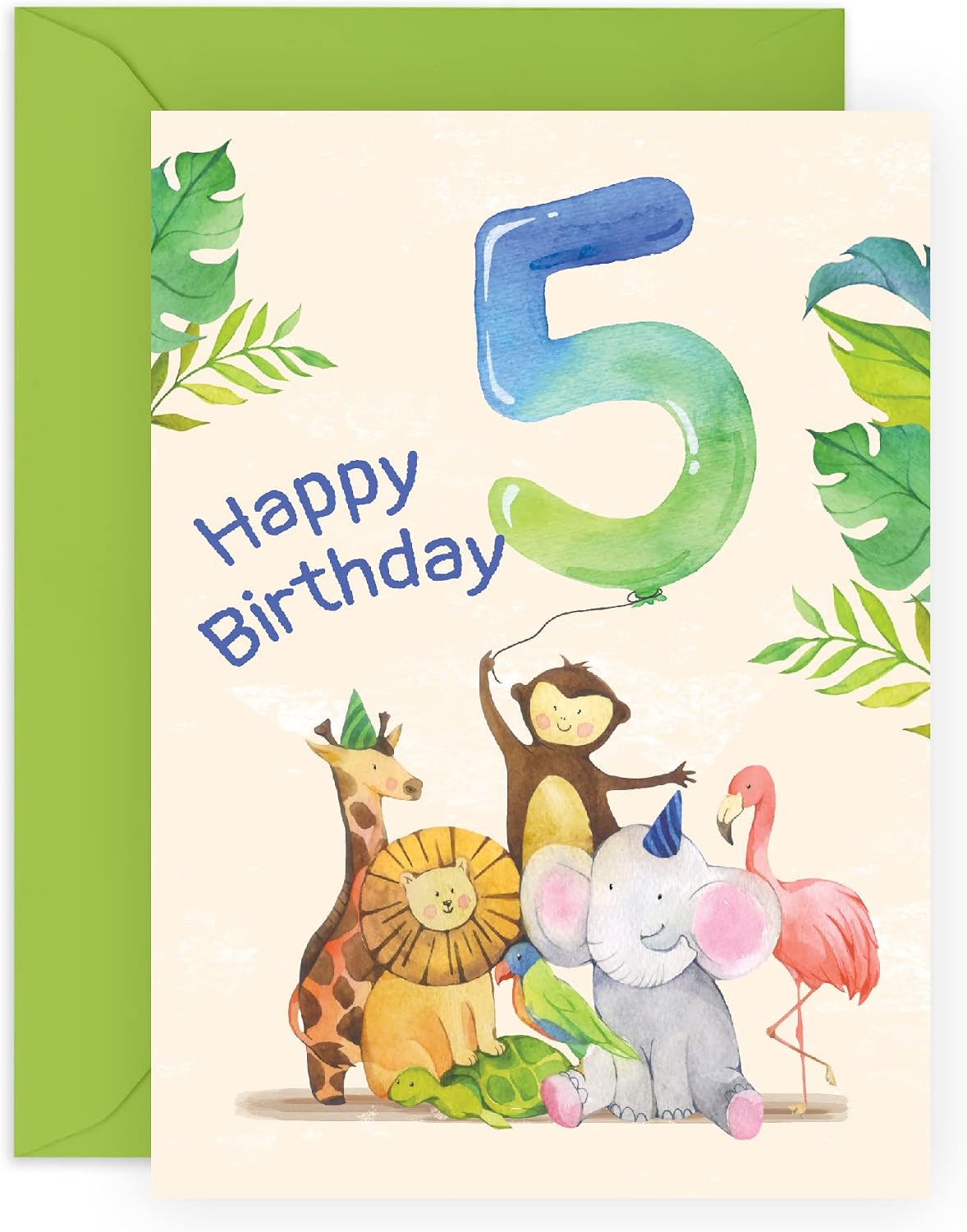 Amazon.com : CENTRAL 23 Happy 5th Birthday Card Boys - Cute Wild ...