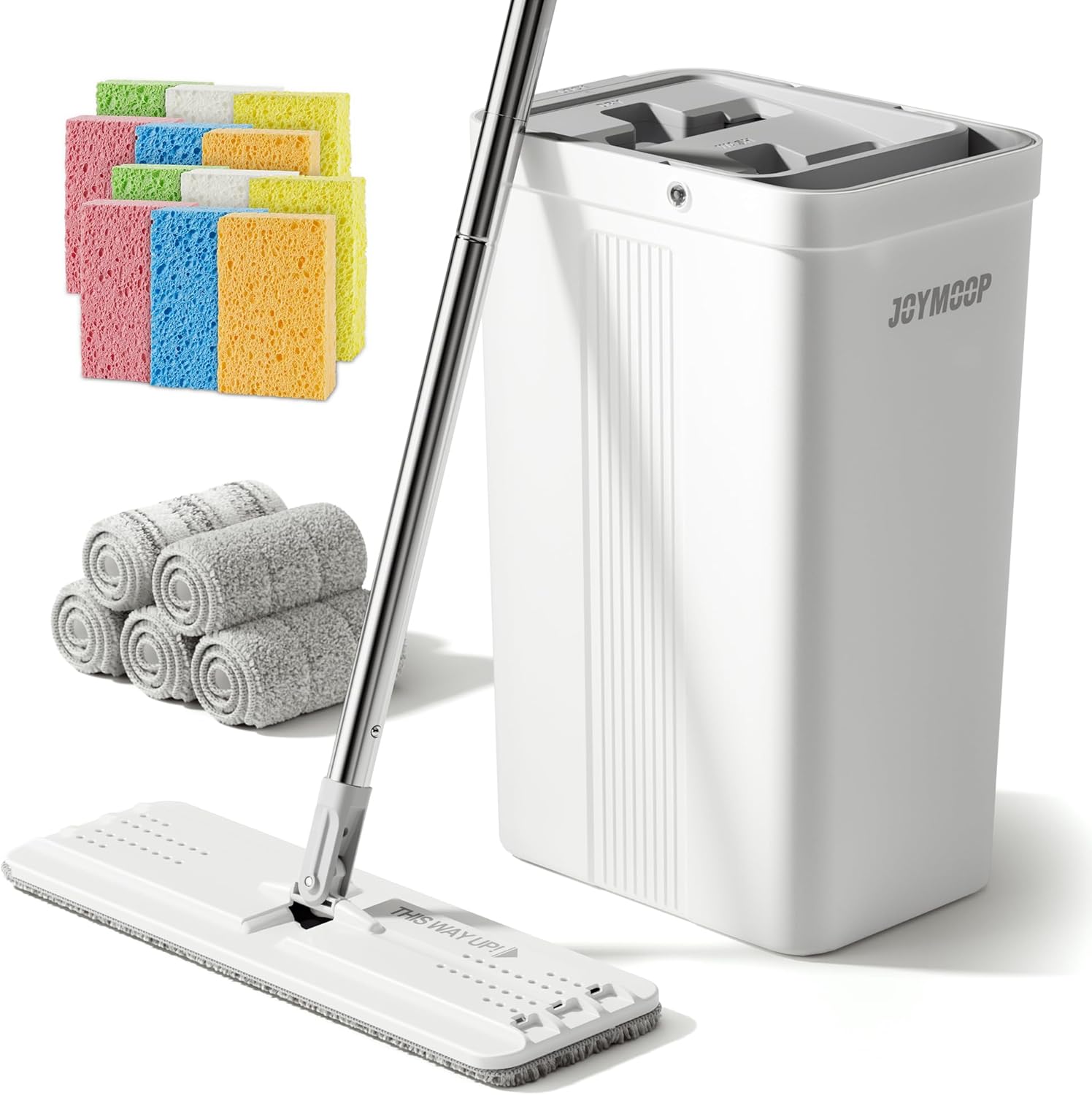 Amazon.com: JOYMOOP Mop and Bucket with Wringer Set with Colorful ...