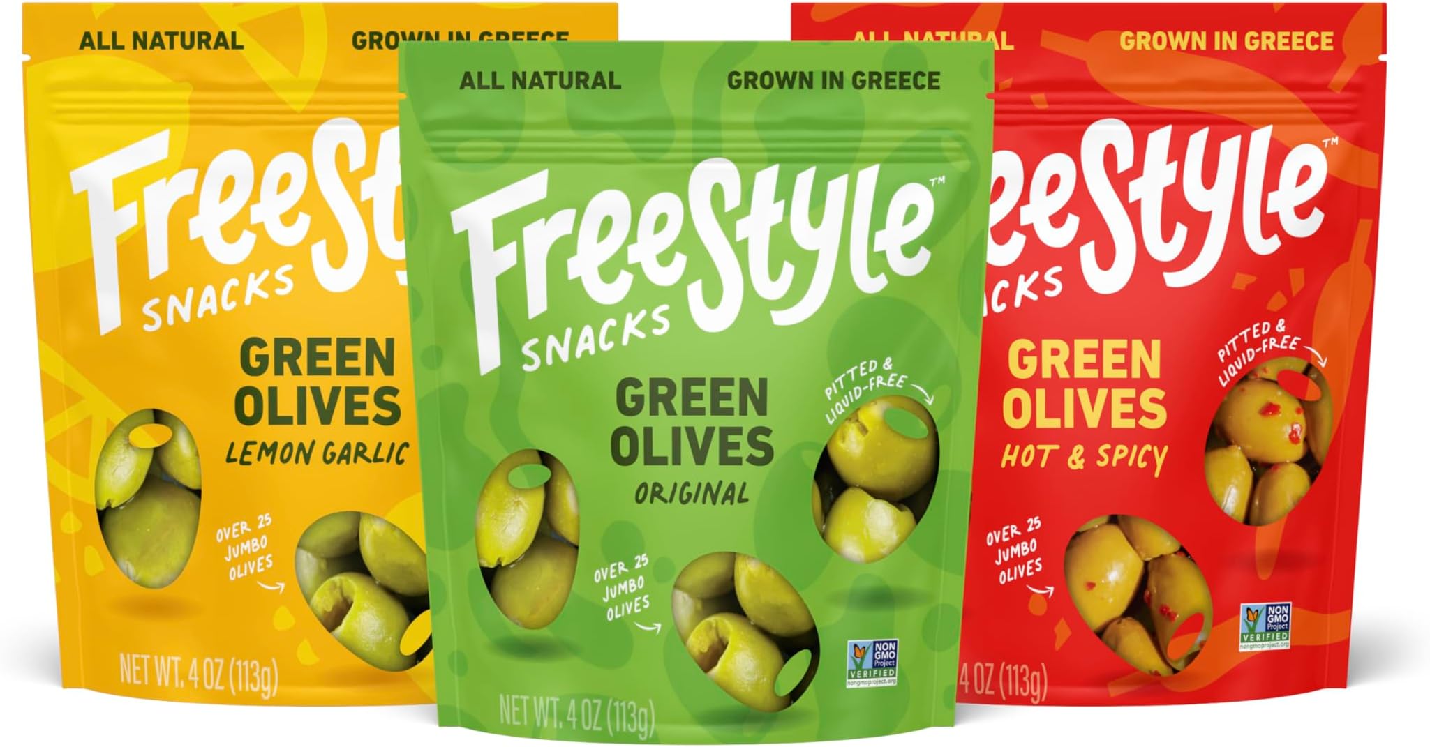 Amazon.com : Freestyle Snacks Olive Snack Packs - Fresh Pitted Green ...