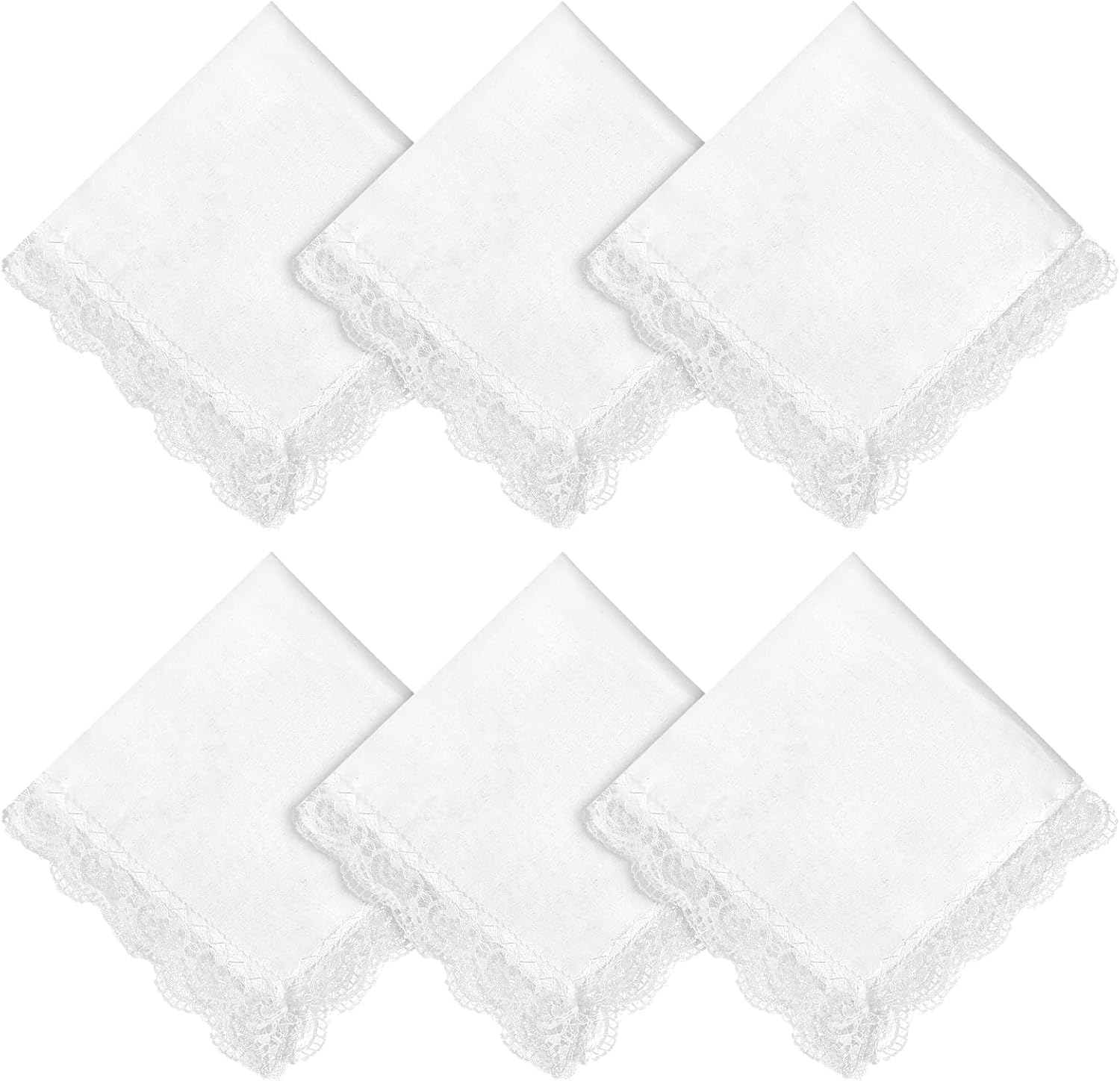 6pcs Lace Handkerchiefs for Women Ladies Hankies Elegant Embroidery ...