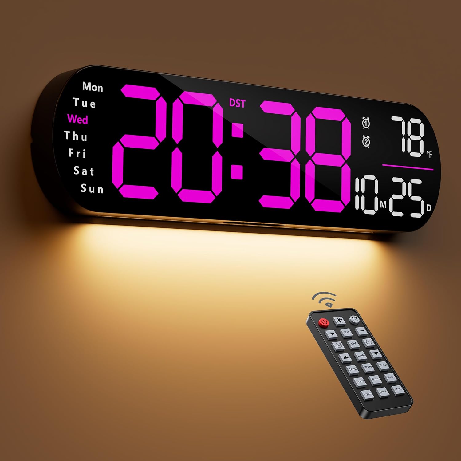 Amazon.com: Zgrmbo Digital Wall Clock, 13" Large Display Digital Clock ...