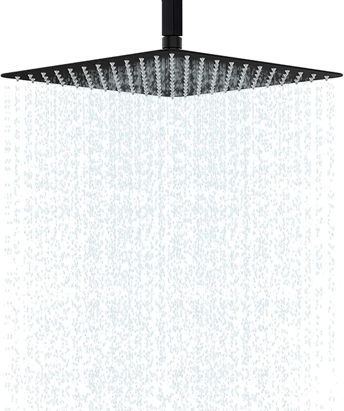 jeriussg 20 Inch Large Rainfall Shower Head High Pressure Square ...