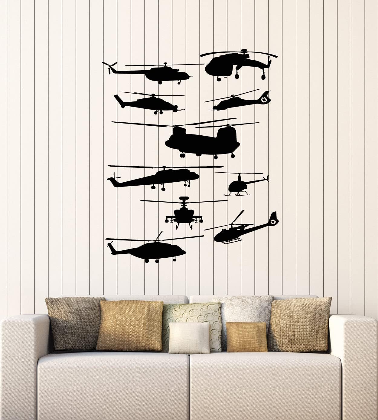 Amazon.com: Vinyl Wall Decal Boys Kids Room Helicopters Military ...