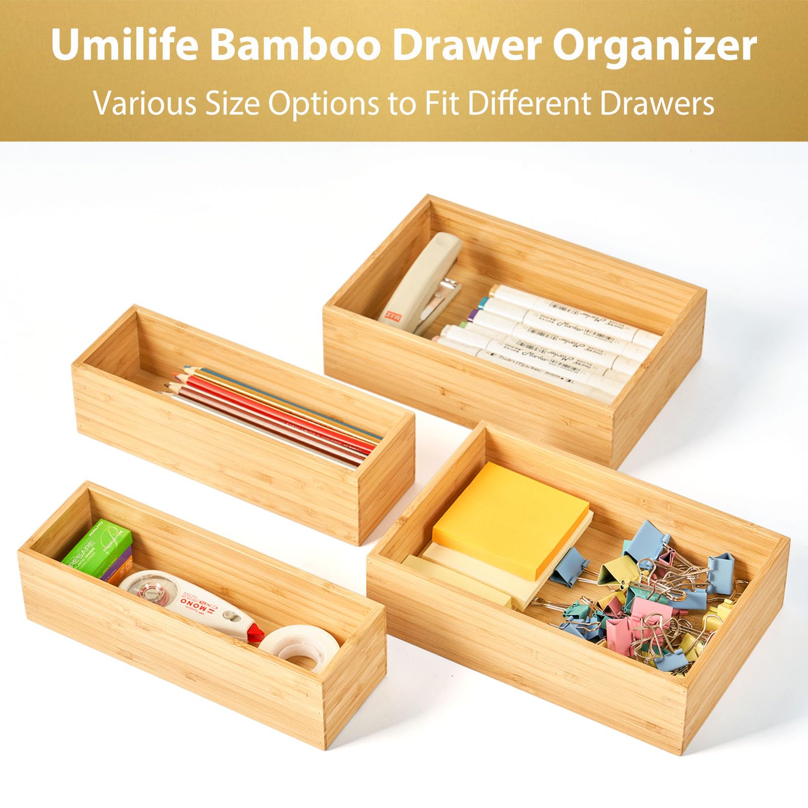 Snapklik.com : Umilife Bamboo Kitchen Utensils Organizer, Extra High ...