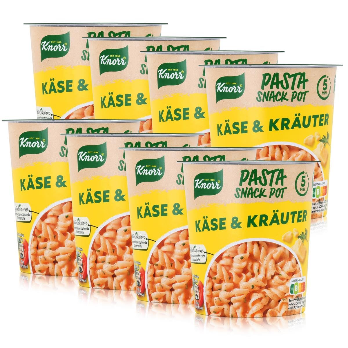Knorr Pasta Pot Käse & Kräuter leckere Instant Nudeln fertig in nur 5 ...