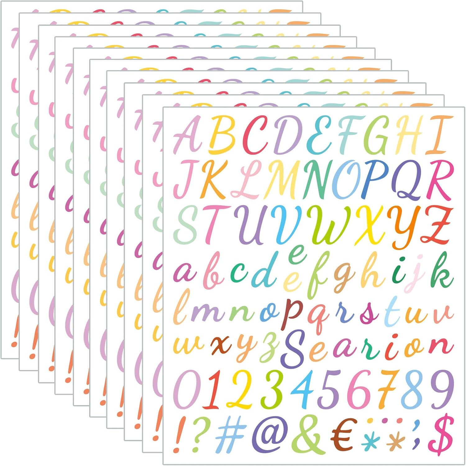 Amazon.com: 760 Pieces 10 Sheets Colorful Letters Stickers,1 Inch Self ...