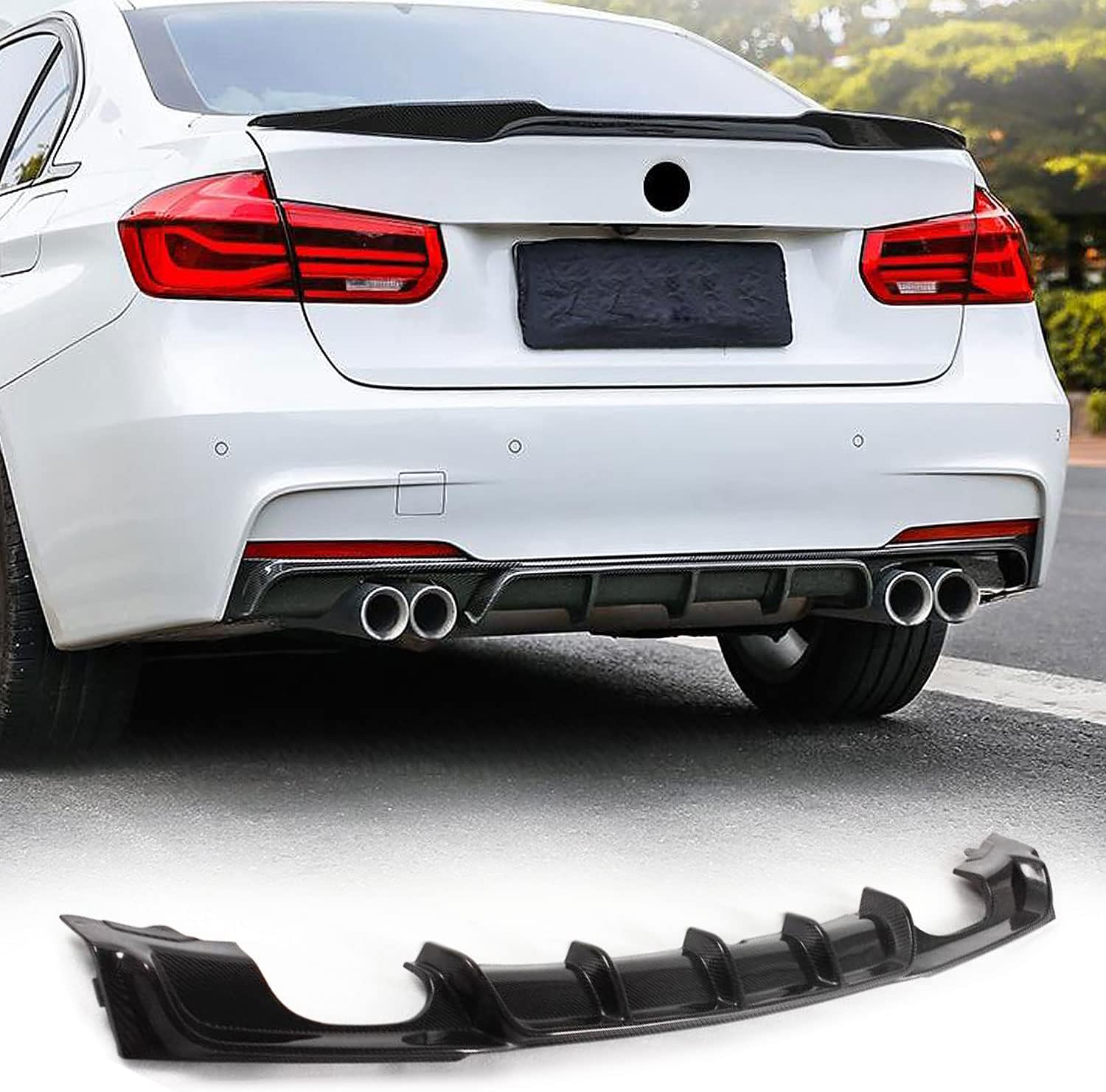 Buy MCARCAR KIT Carbon Fiber Rear Bumper Diffuser Fits for BMW 3 Series F30 M Sport Sedan 2012 ...