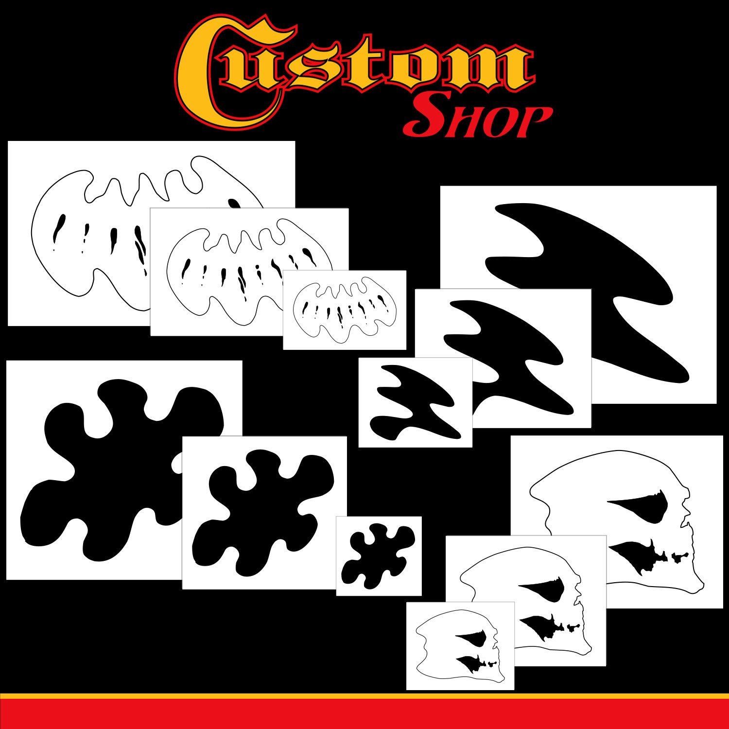 Buy Custom Shop Complete Live Fire Stencil Design Set - Includes 3 ...