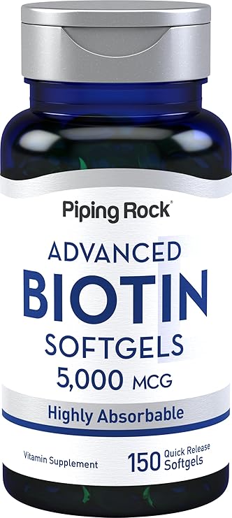Amazon.com: Piping Rock Biotin 5000mcg Softgels | 150 Count | Non-GMO ...