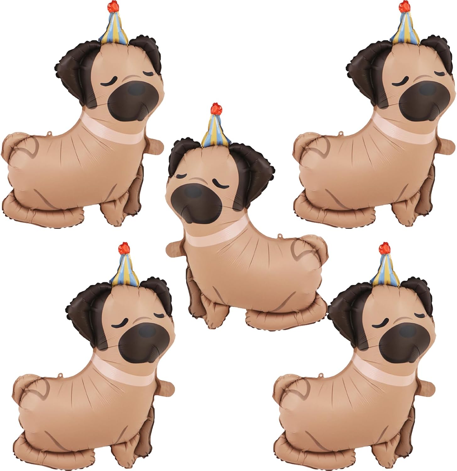 Amazon.com: 5Pcs Dog Birthday Balloons Pug Shaped Puppy Dogs Foil Mylar ...