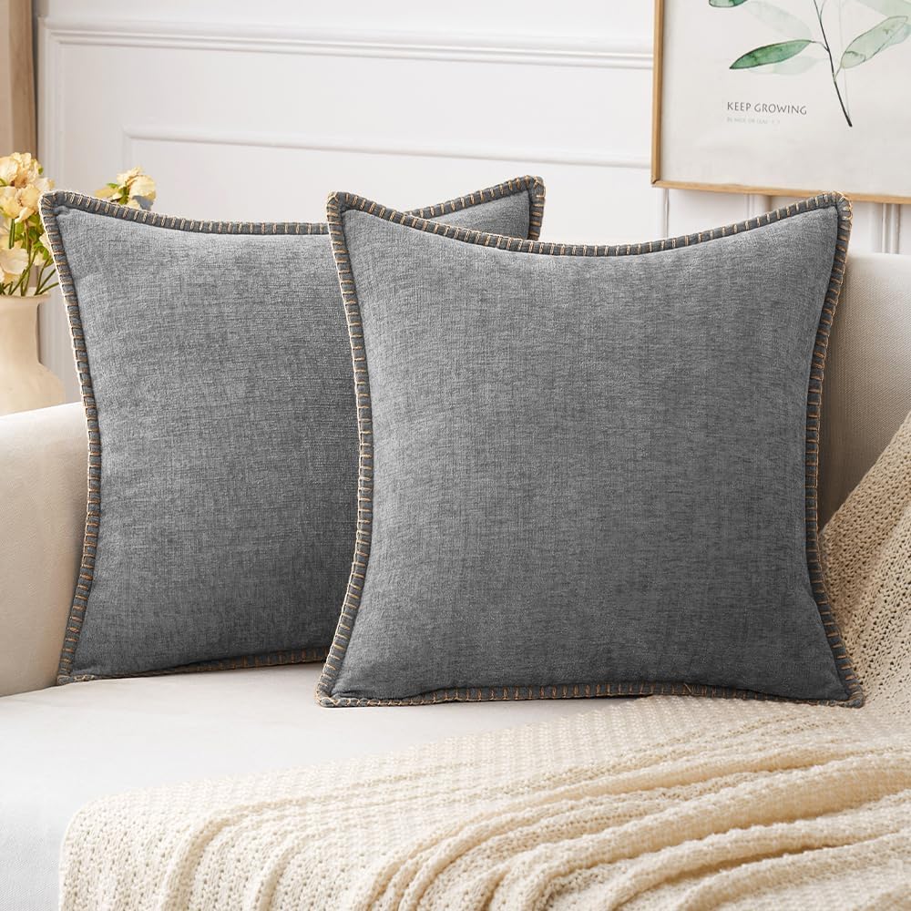 Amazon.com: MIULEE Pack of 2 Couch Throw Pillow Covers 18x18 Inch Dark ...