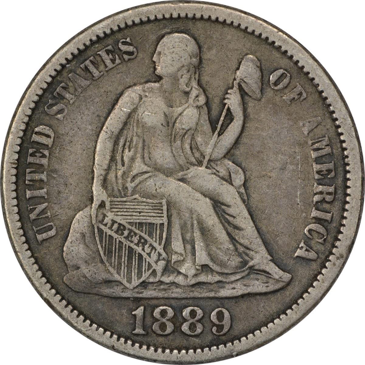 Amazon.com: 1889 Liberty Seated Dime VF