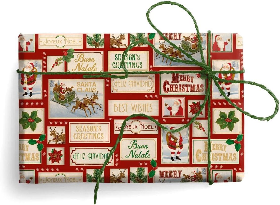 Amazon.com: Kartos Christmas Wishes Italian Wrapping Paper, Folded ...