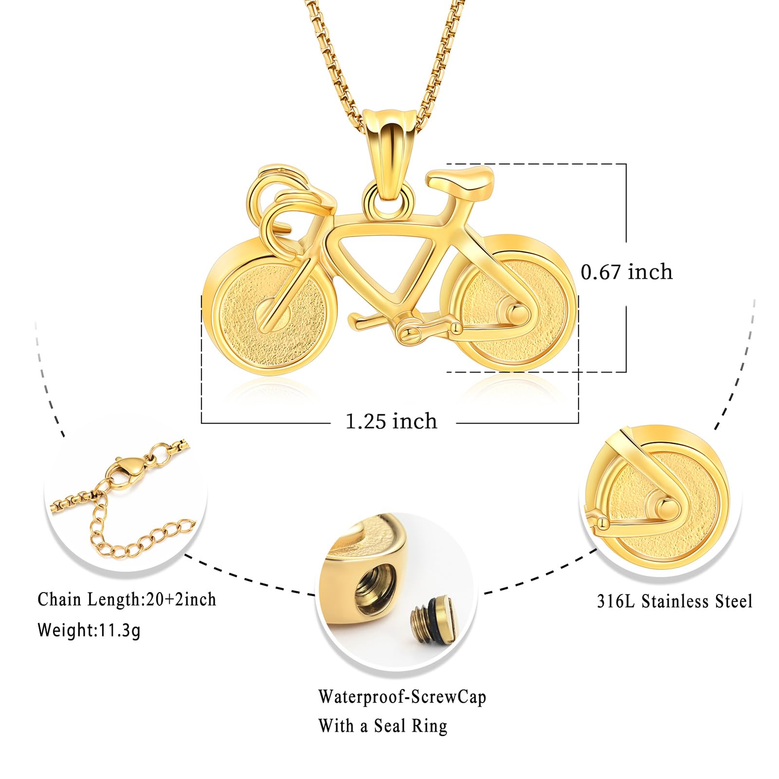 Snapklik.com : Bicycle/Pickup Truck Cremation Jewelry Stainless Steel ...