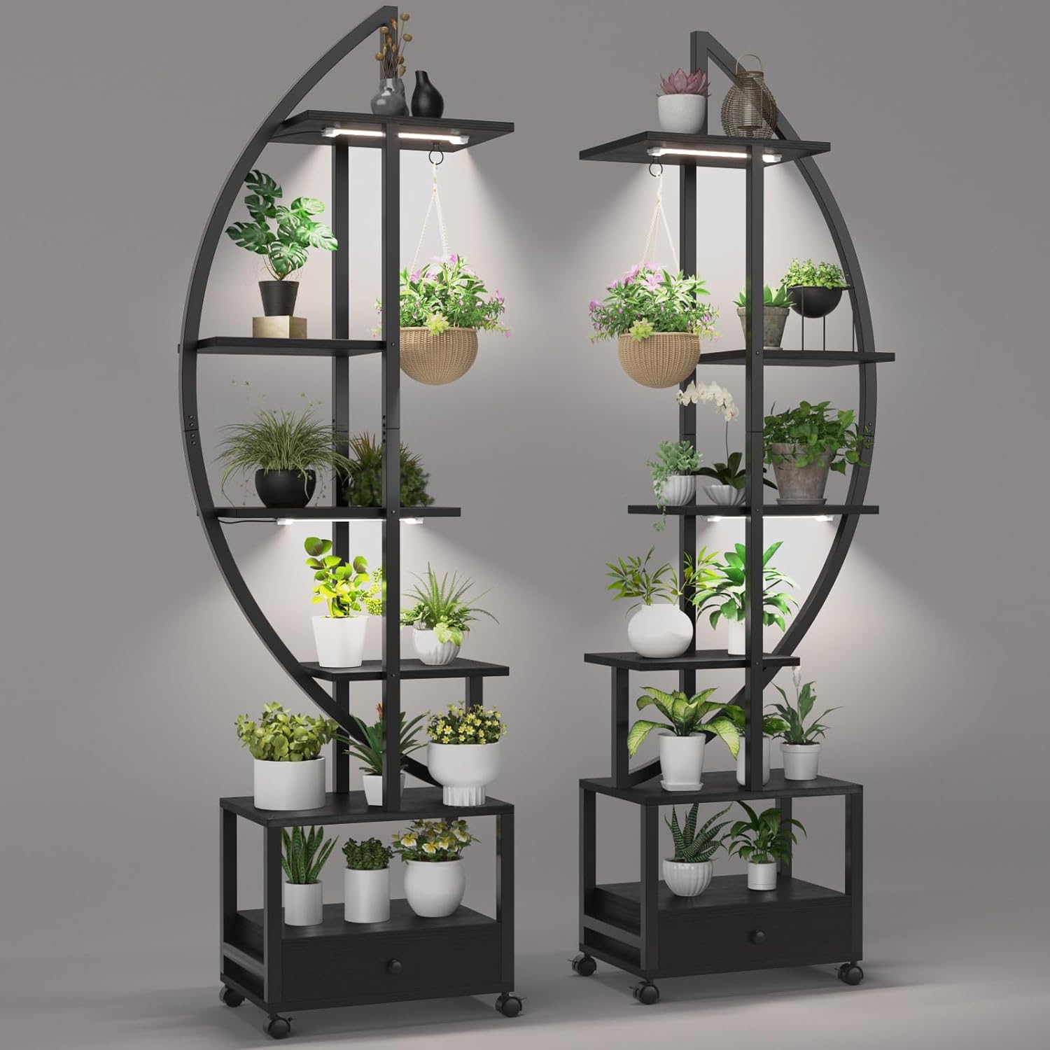 Amazon.com: FRIZIONE 2 Pcs 6 Tier Tall Metal Indoor Plant Stand with ...
