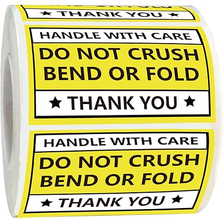 Amazon.com : Do not Crush Bend or Fold Warning Sticker 2X3 inch Handle ...