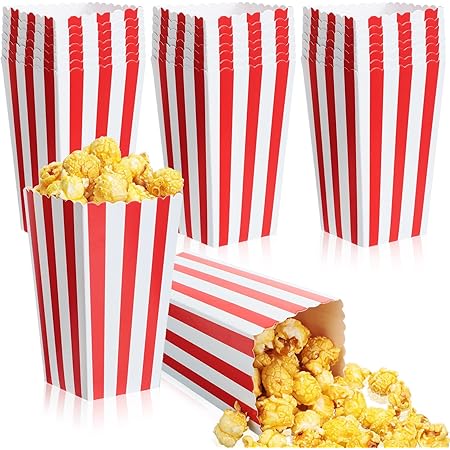 Amazon.com: 24 Pcs Popcorn Boxes Mini Paper Popcorn Box Cardboard ...