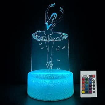 JOCHUI Ballet Girl 3D Night Light, Ballerina Art Illusion Table Lamp ...