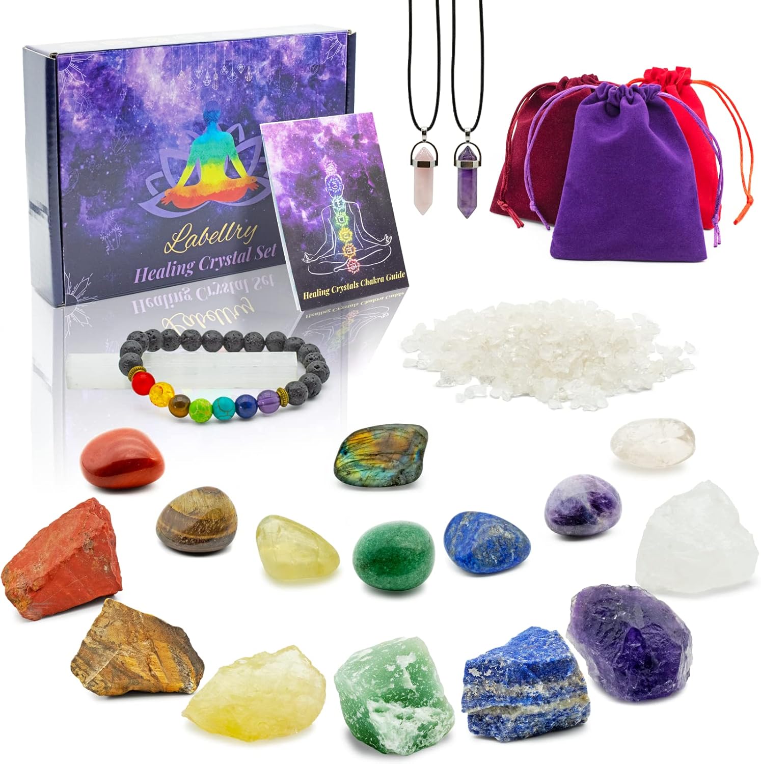 Amazon.com: 20Pcs Healing Crystals Stones Set Real Energy Crystals for ...