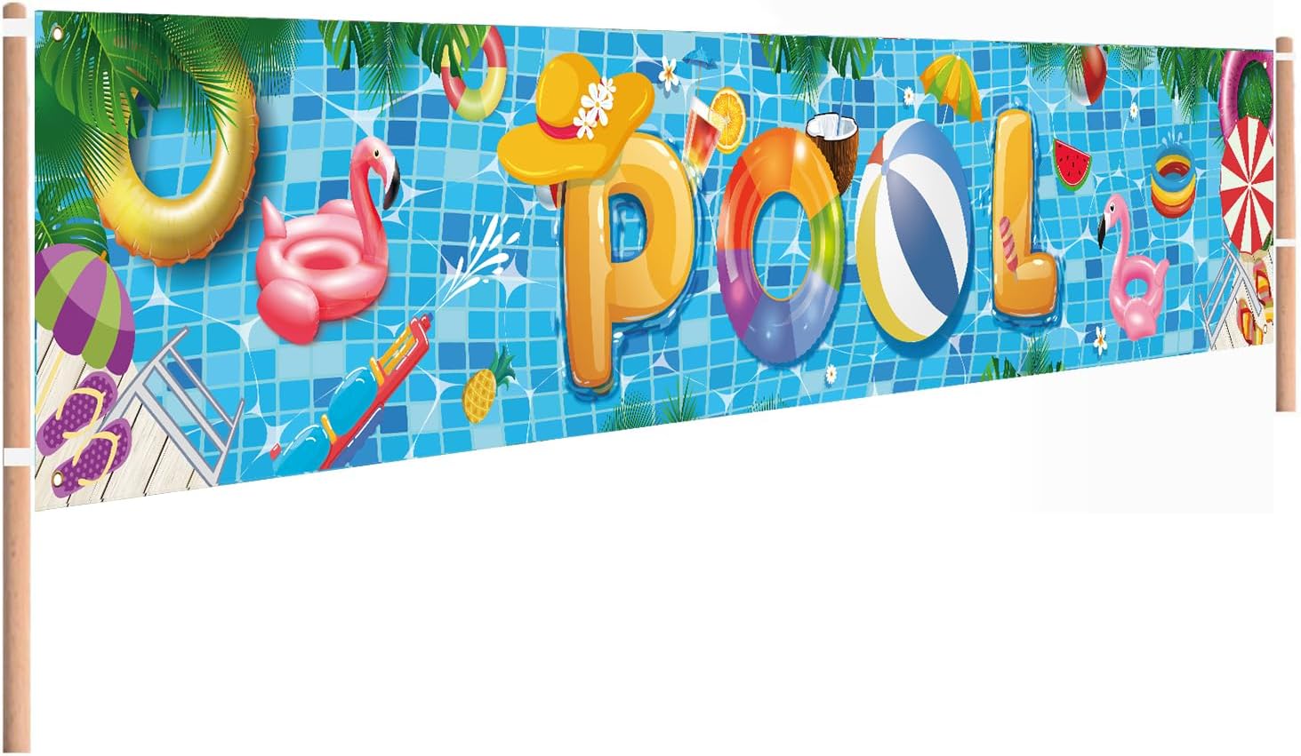 Amazon.com: Pool Party Decorations, Extra Large Size Pool Party Banner ...