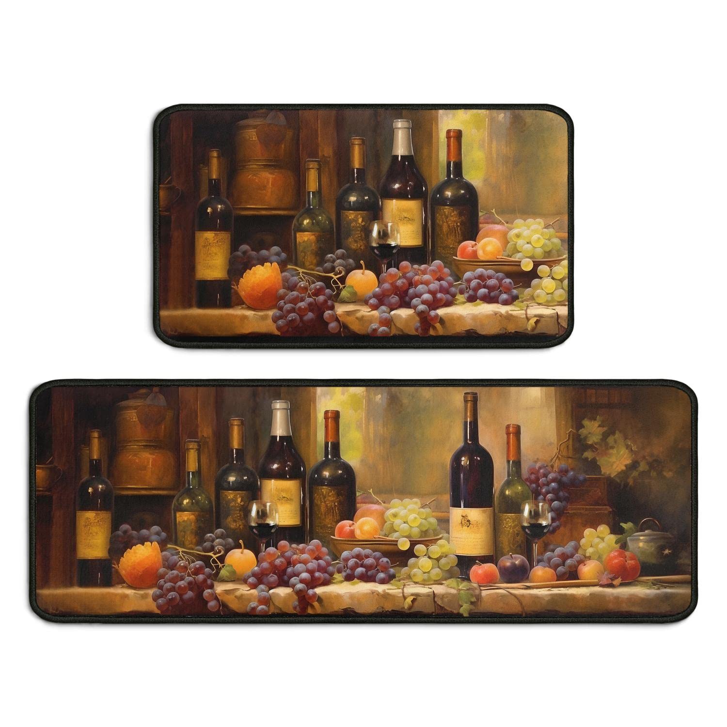Amazon.com: Dcohluk 3D Wine Kitchen Rugs Decor 2 Pieces Set Wine ...