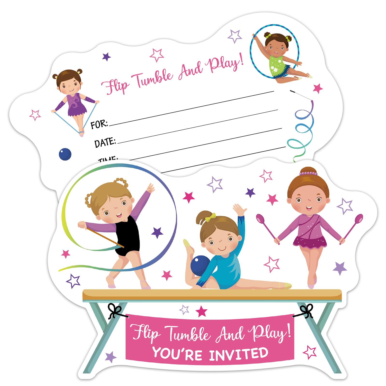 Amazon.com : ERHACHAIJIA 15 PCS Cute Gymnastic Girls Shaped Fill-In ...