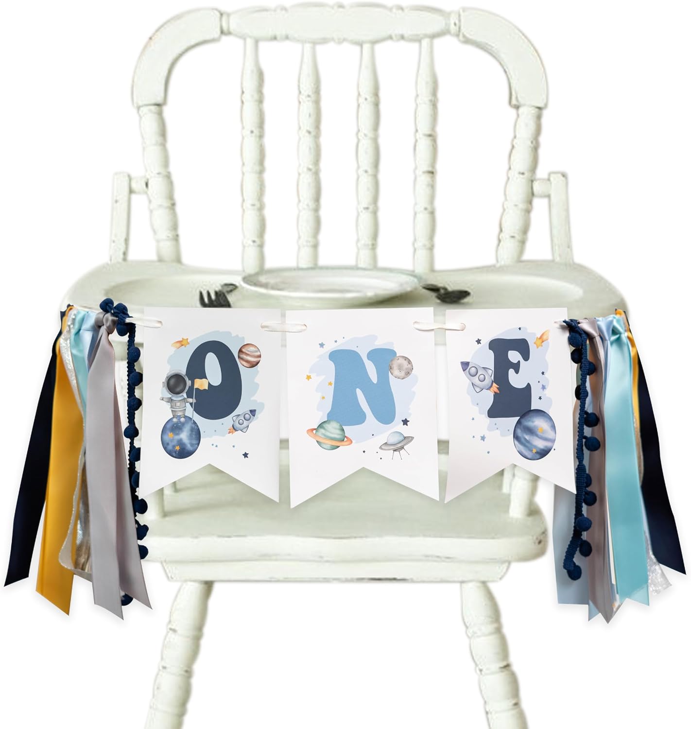 Amazon.com: VANGNING Outer Space HighChair Banner - First Trip Around ...