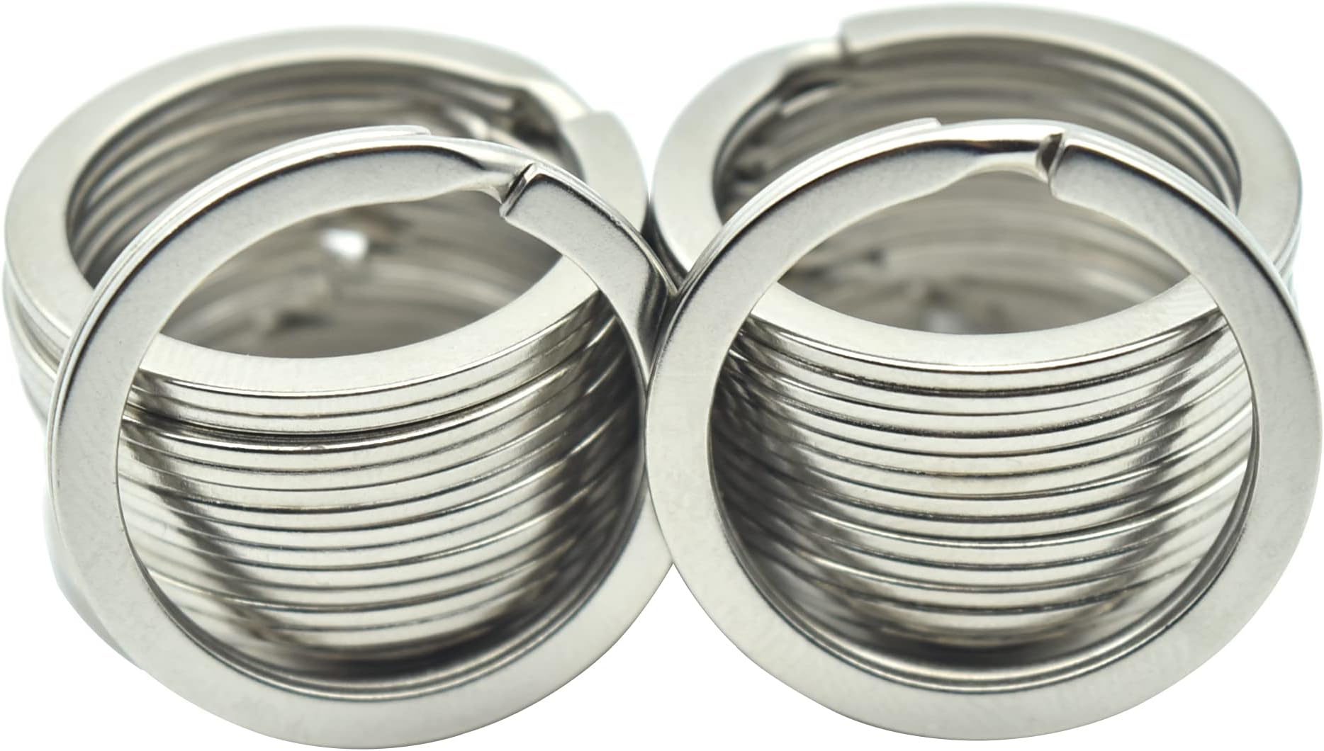 Amazon.com: 20 Pack Key Ring Keychain 1 Inch 25mm Diameter Metal Flat ...