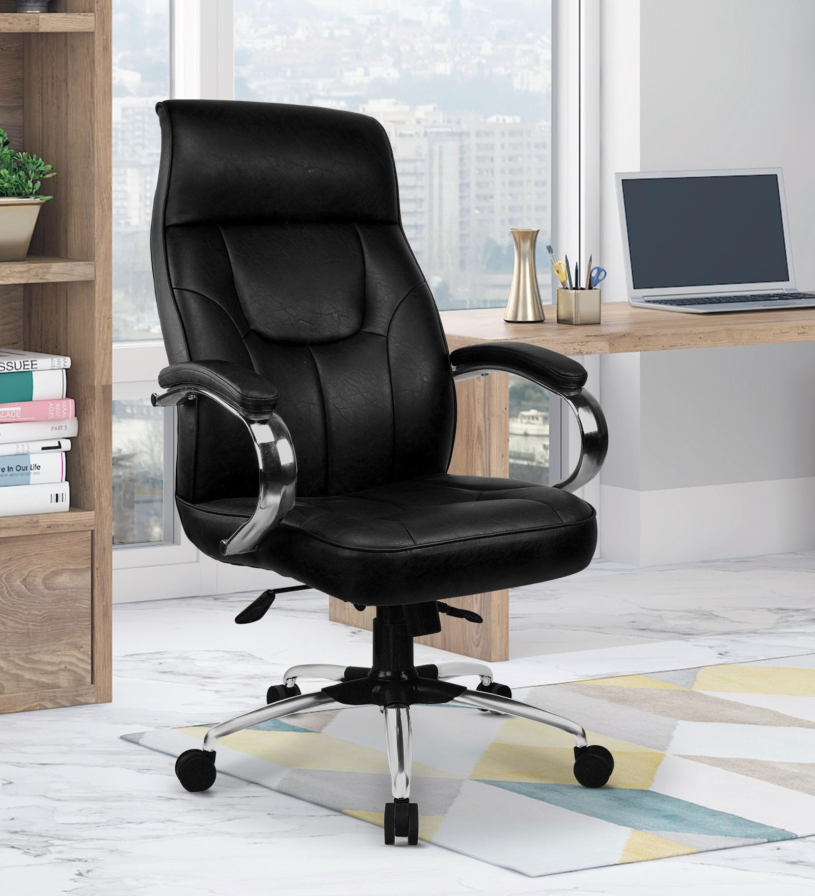 Vergo Stellar Ergonomic High Back Premium Leatherette Office Chair with ...