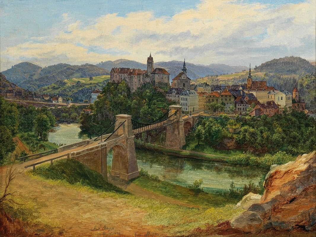 Amazon.com: A View of the Town of Loket in the Czech Republic (Elbogen ...