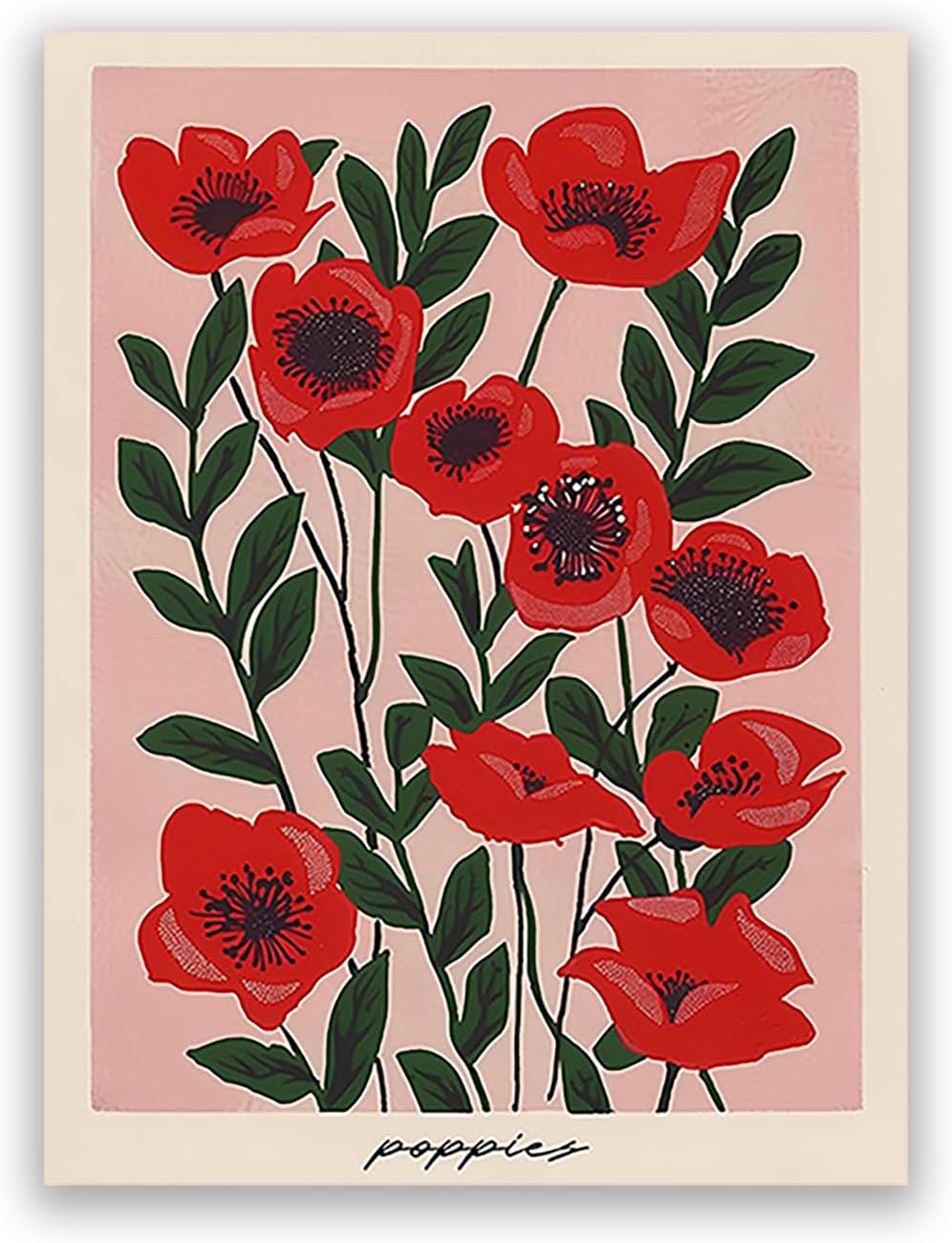 Amazon.com: Generic Poppy Poster Vintage Flower Pictures Landscape ...