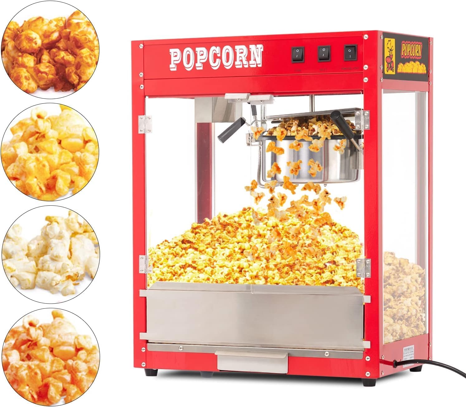 Amazon.com: RIEDHOFF Popcorn Machine for Movie Night, 8OZ Popcorn ...