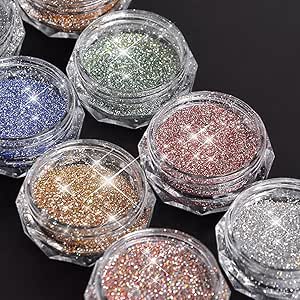 Amazon.com: Sparkling Crystal Diamond Nail Powder,Reflective Glitter ...