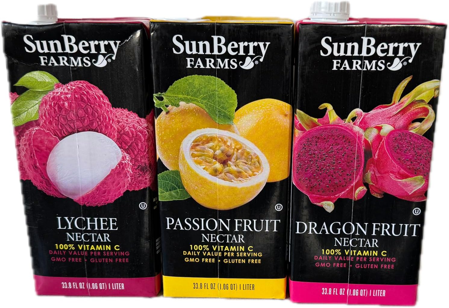 Amazon.com: SunBerry Farms Lychee Nectar + Passion Fruit Nectar ...