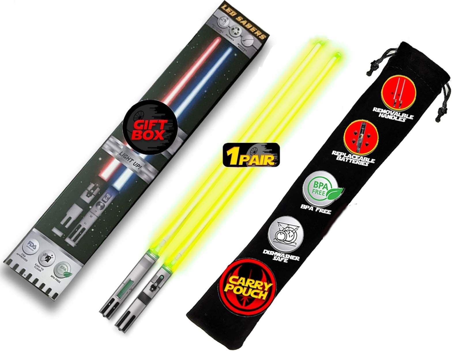 Amazon.com: LIGHTSABER CHOPSTICKS LIGHT UP STAR WARS LED Glowing Light ...