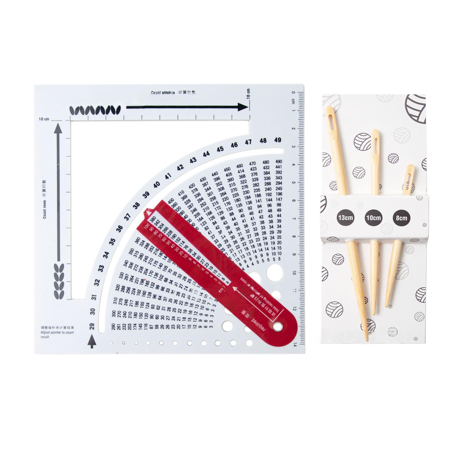 Knitting Stitch Gauge Ruler Stitch Counter Knitting Calculator