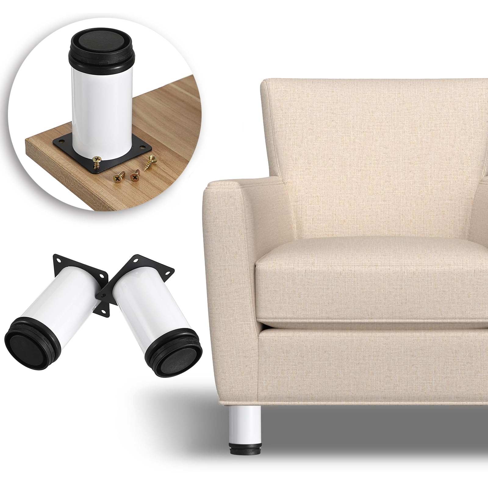 Snapklik.com : OwnMy 4PCS 4 Inch Stainless Steel Furniture Legs ...