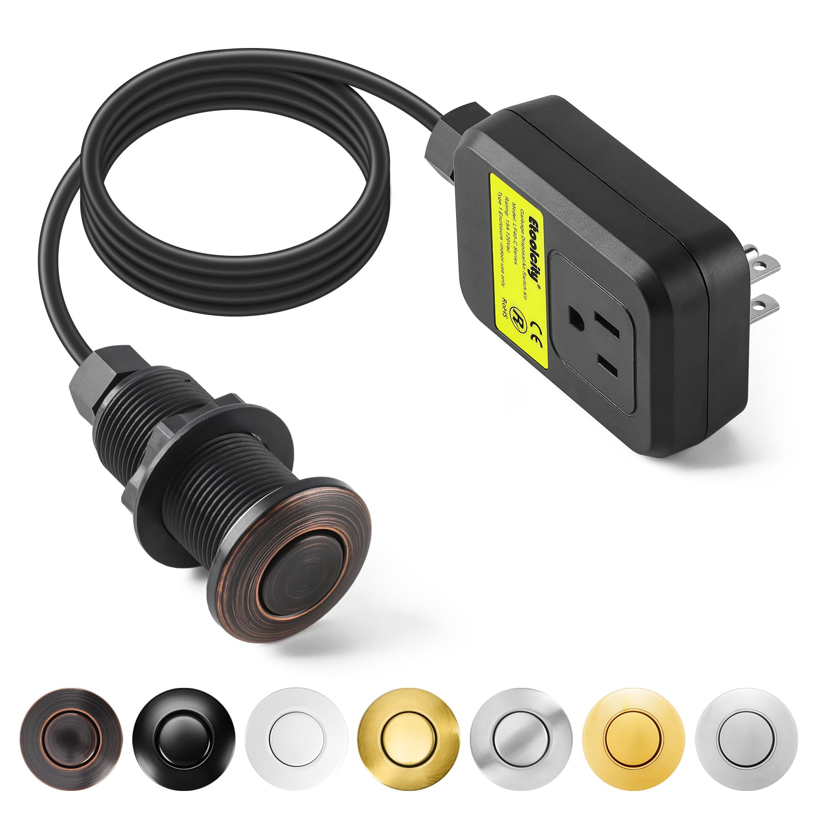 Garbage Disposal Air Switch Kit Sink Top Waste Disposal Long Stainless ...