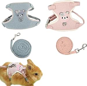 GUOYOU Pack of 2 Rabbit Leads, Adjustable Soft Rabbit Harness with Lead ...