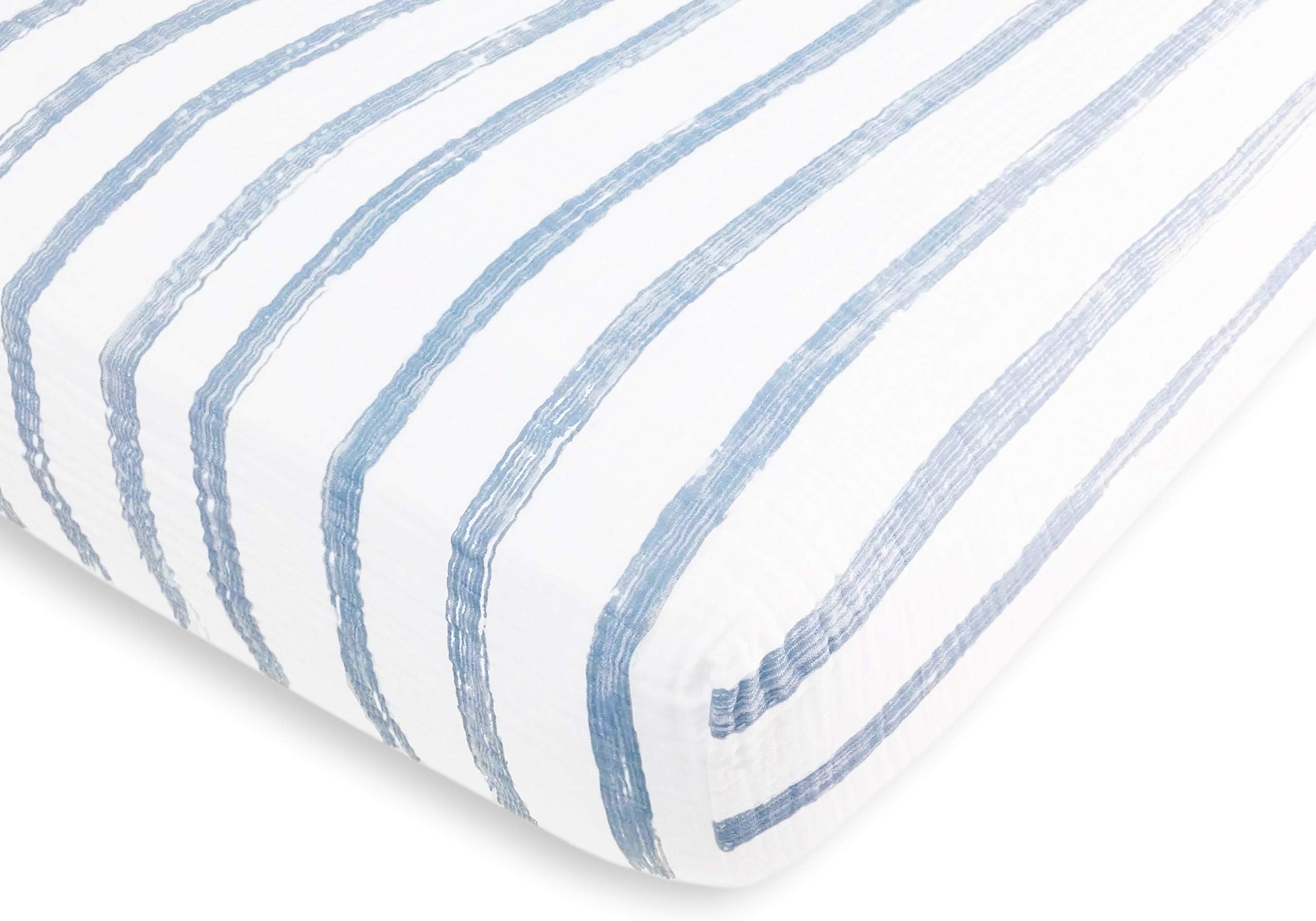 Amazon.com : Amazing Baby Cotton Muslin Fitted Crib Sheet, Brushstroke ...