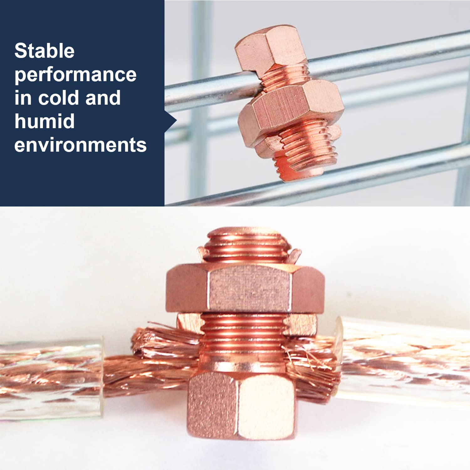 8-12 AWG Wire Connectors 6-Pack Copper Split Bolt Connectors - Heavy ...