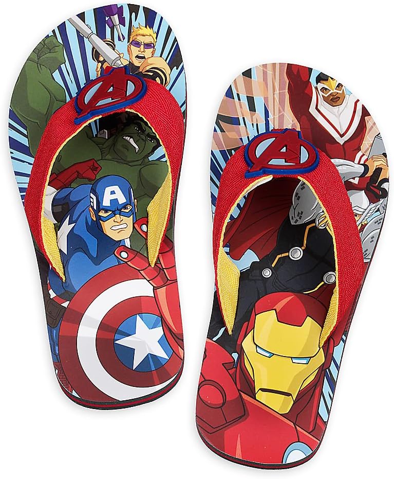Amazon.com: Disney Store Avengers"Feet of strength" Flip Flops for Boys ...