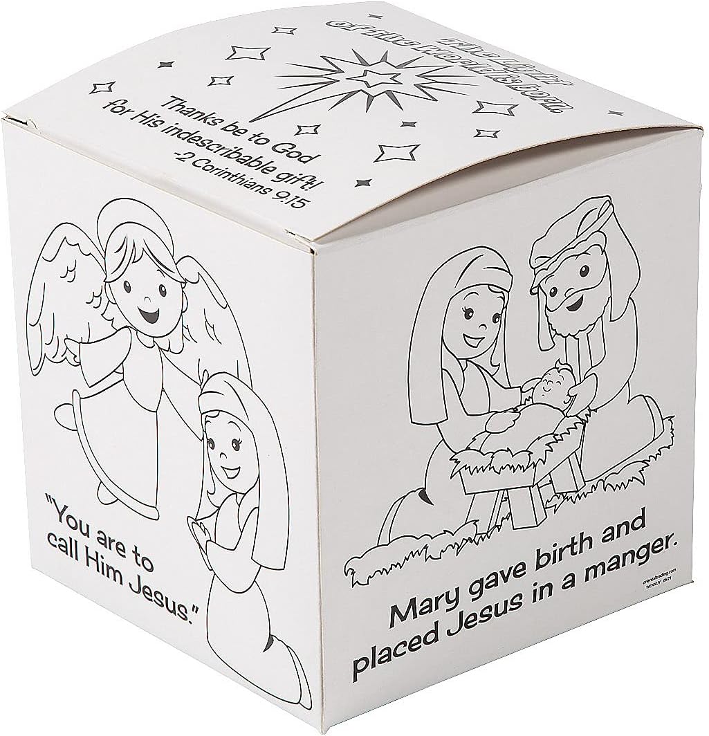 Amazon.com: Fun Express Color Your Own Nativity Story Cubes - 12 Pieces ...